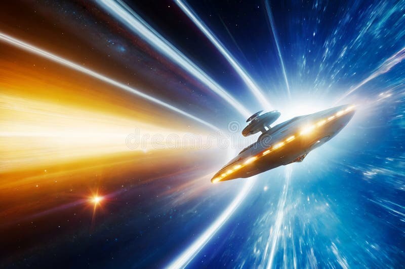 Star Trek Space Ship in Space Stock Illustration - Illustration of star ...