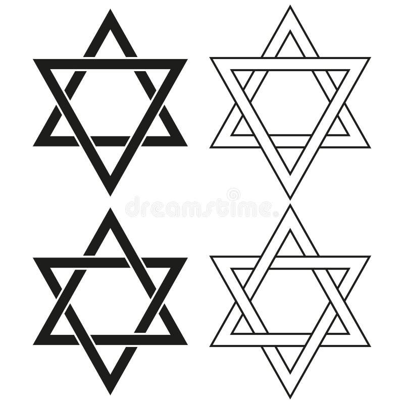 Star and Triangle Icons. Abstract Vector Shapes. Black and White Design ...