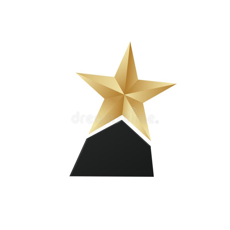 Star Trophy Golden Prize Vector 3d Stock Vector - Illustration of ...