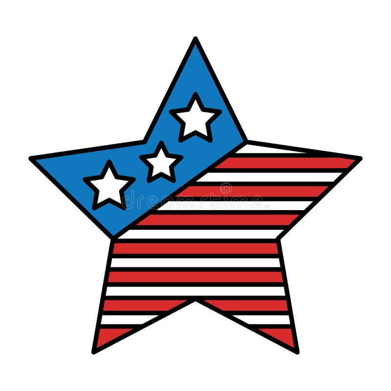 Star with usa flag icon stock vector. Illustration of america - 79022547