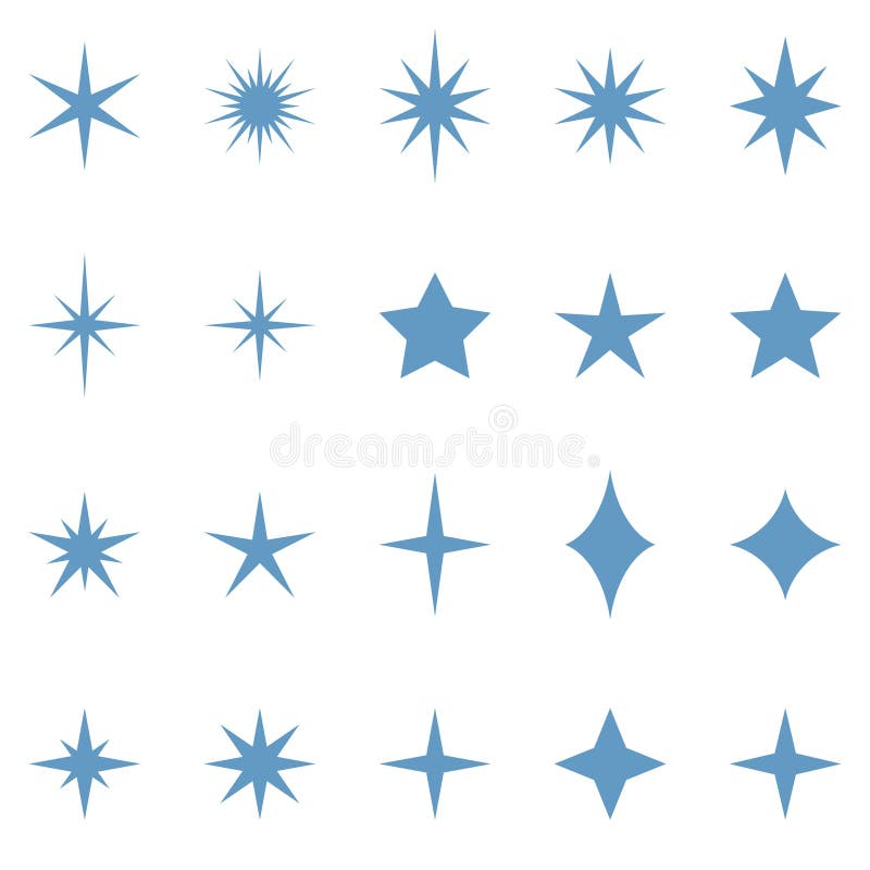 Star Vector Clip Art Elements, Starburst Sticker Set Stock Vector ...