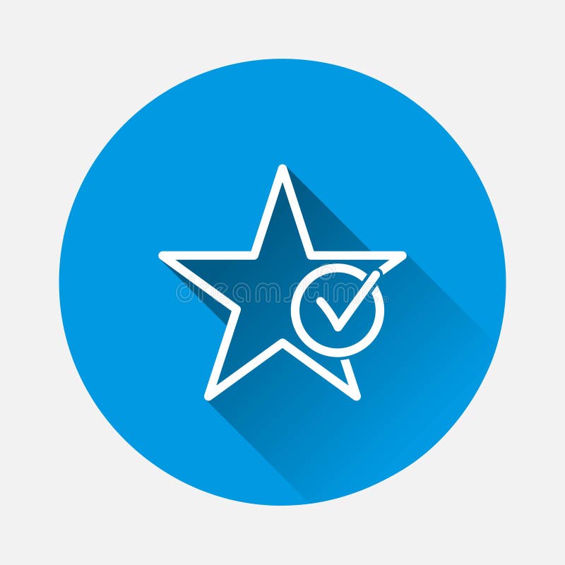 Star Vector Icon, Symbol of Good Score Icon on Blue Background. Flat ...