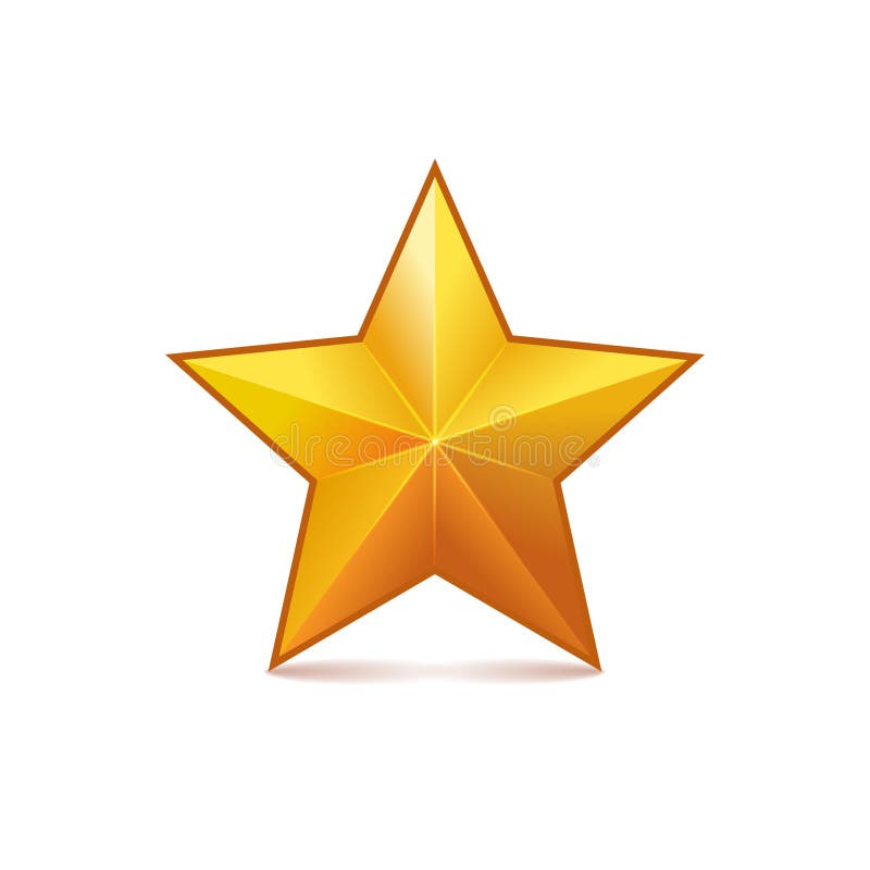 Shiny Gold Star Isolated on Transparent Background. Stock Vector ...