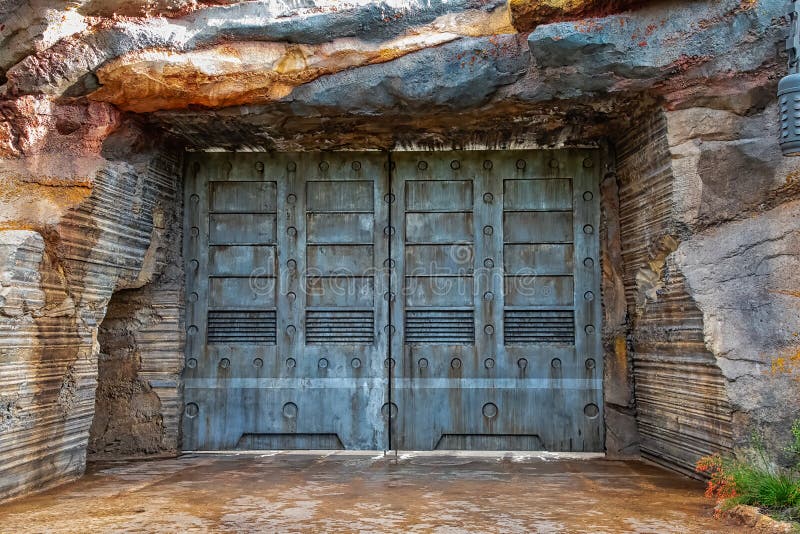 Star Wars Themed Effect Metal Doors at Galaxy`s Edge Editorial Stock ...