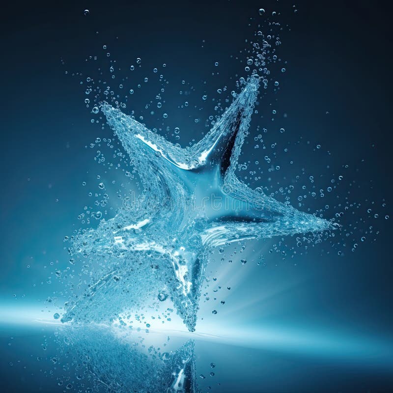 Star from Water Splash Isolated on White Stock Illustration ...