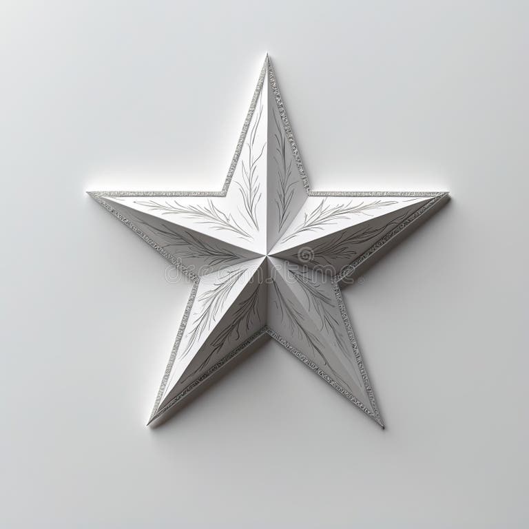 Patterned White Three-Dimensional Star with Detailed Surface Design ...
