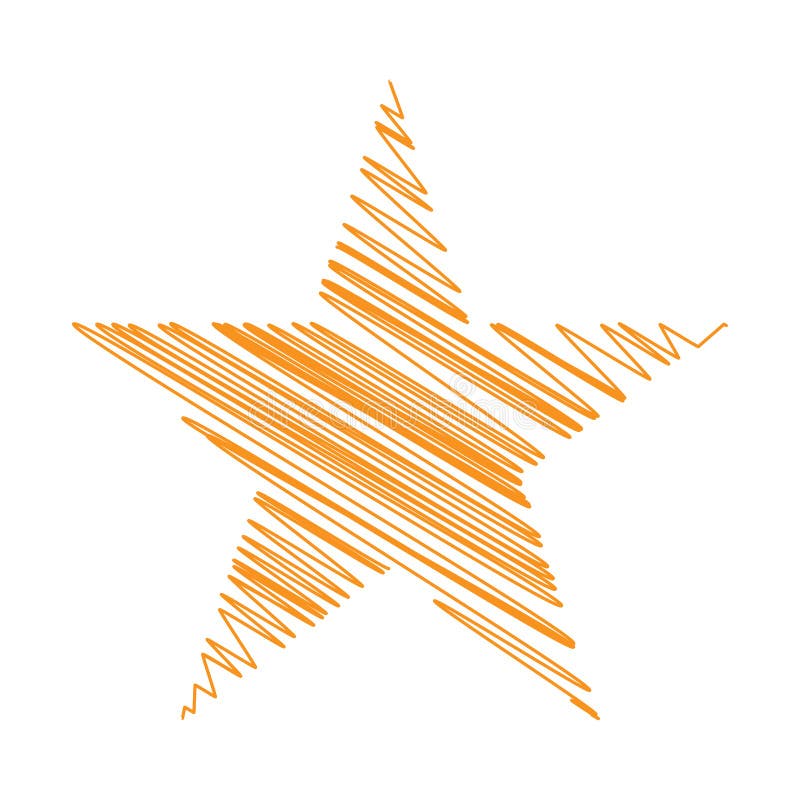 Star Wiith Scribble, Sketchy, Doodle Effect Pattern Stock Vector ...
