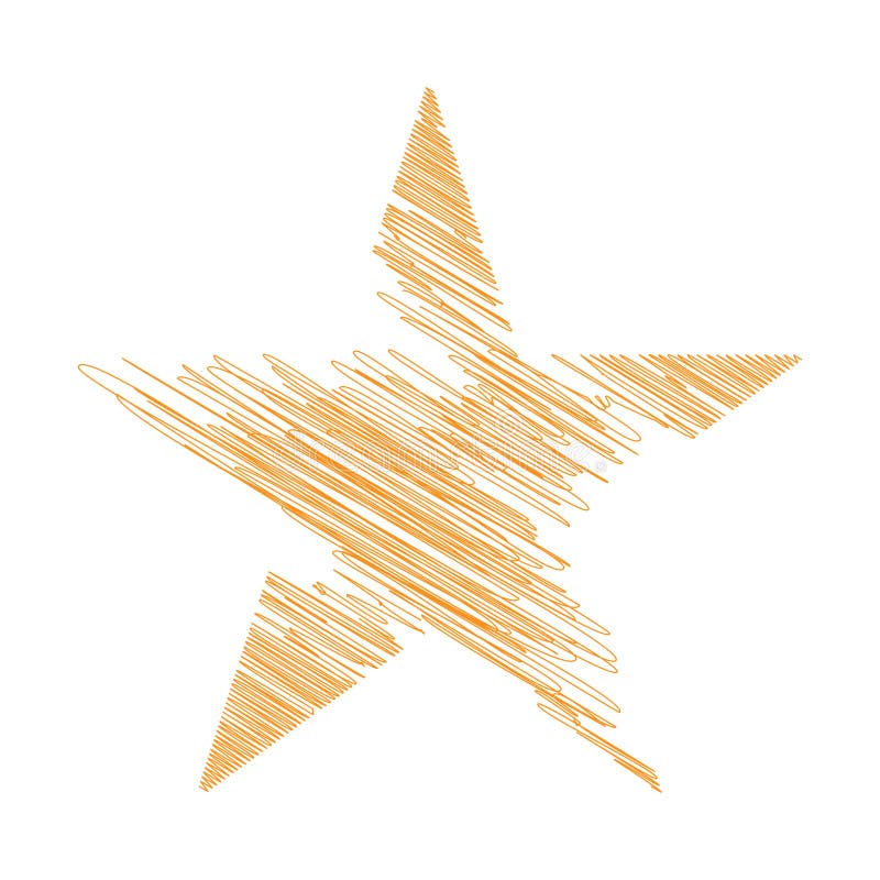 Star Wiith Scribble, Sketchy, Doodle Effect Pattern Stock Vector ...
