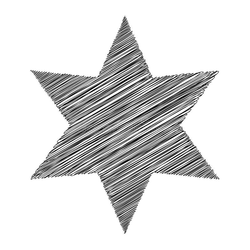Star Wiith Scribble, Sketchy, Doodle Effect Pattern Stock Vector ...