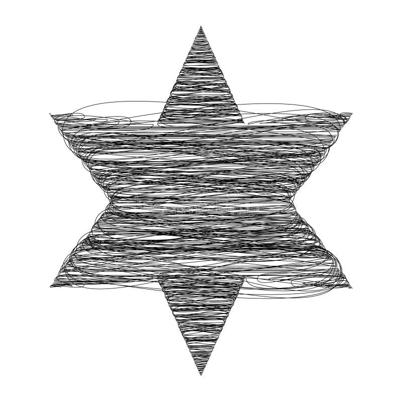 Star Wiith Scribble, Sketchy, Doodle Effect Pattern Stock Vector ...