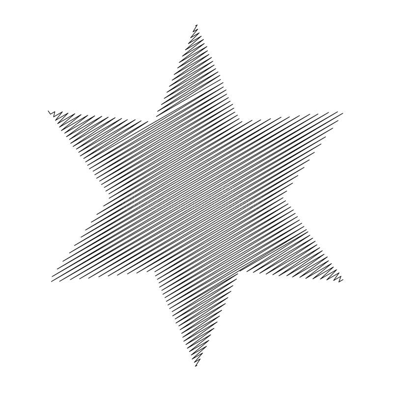 Star Wiith Scribble, Sketchy, Doodle Effect Pattern Stock Vector ...