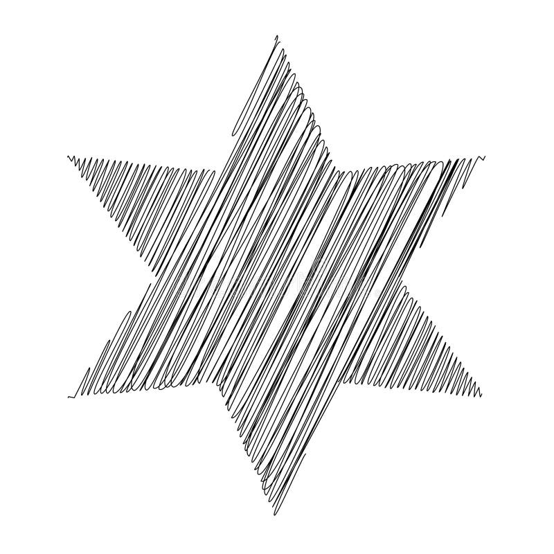 Star Wiith Scribble, Sketchy, Doodle Effect Pattern Stock Vector ...