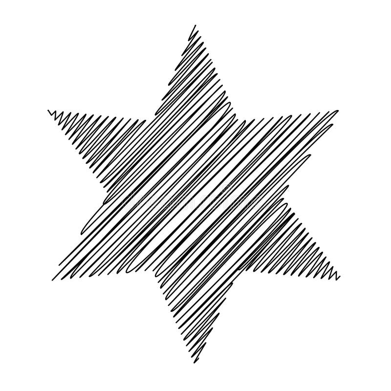 Star Wiith Scribble, Sketchy, Doodle Effect Pattern Stock Vector ...