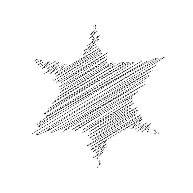 Star Wiith Scribble, Sketchy, Doodle Effect Pattern Stock Vector ...
