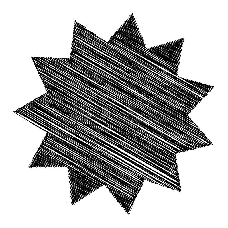 Star Wiith Scribble, Sketchy, Doodle Effect Pattern Stock Vector ...