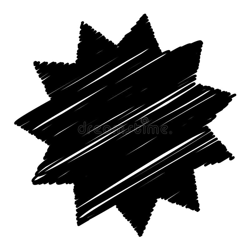Star Wiith Scribble, Sketchy, Doodle Effect Pattern Stock Vector ...