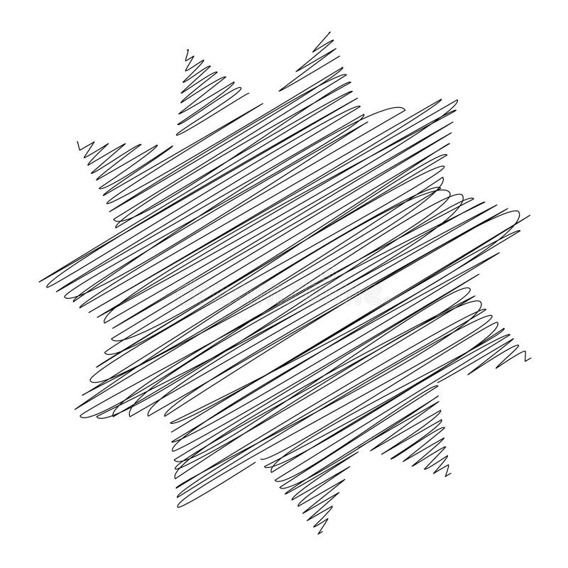 Star Wiith Scribble, Sketchy, Doodle Effect Pattern Stock Vector ...