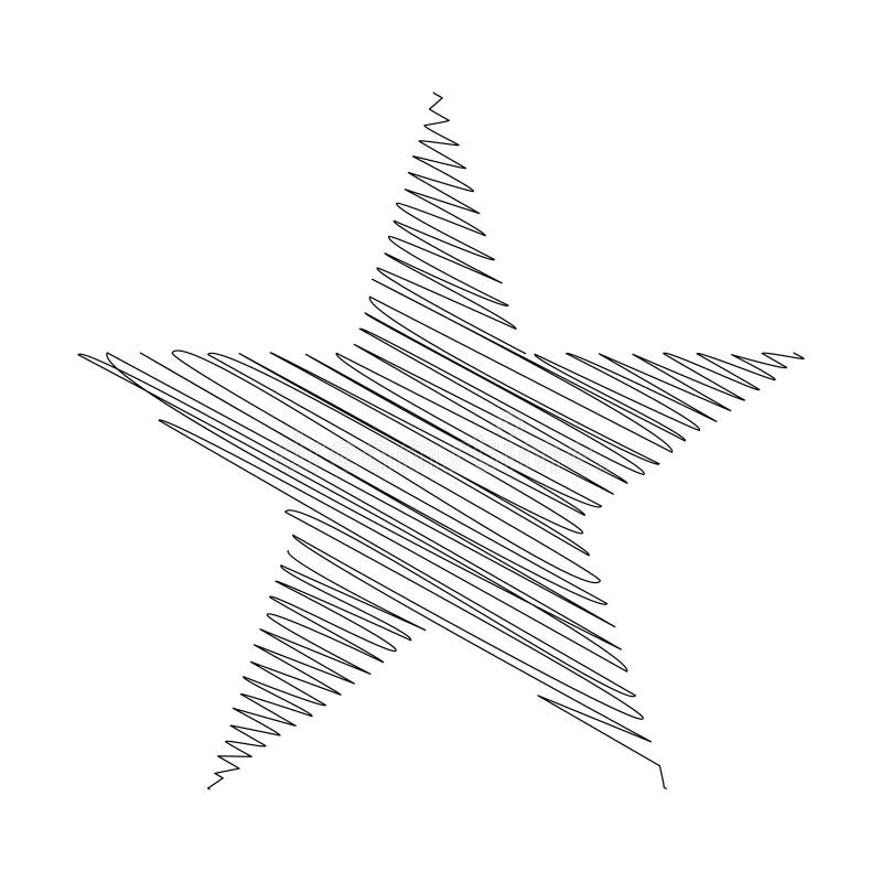 Star Wiith Scribble, Sketchy, Doodle Effect Pattern Stock Vector ...