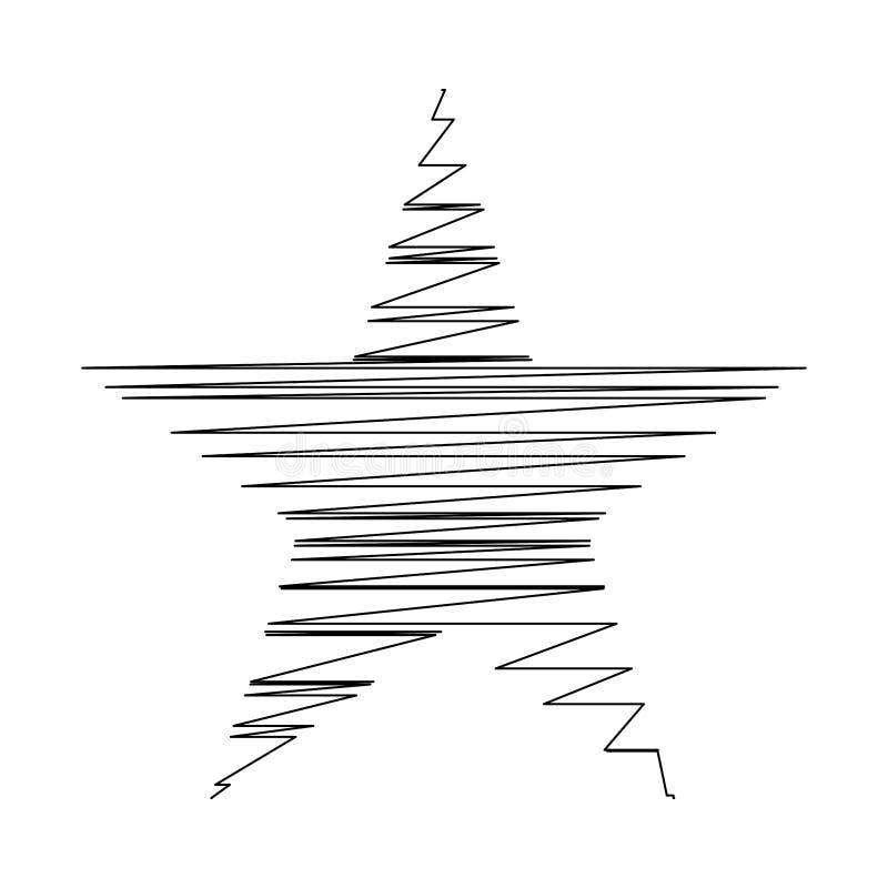 Star Wiith Scribble, Sketchy, Doodle Effect Pattern Stock Vector ...