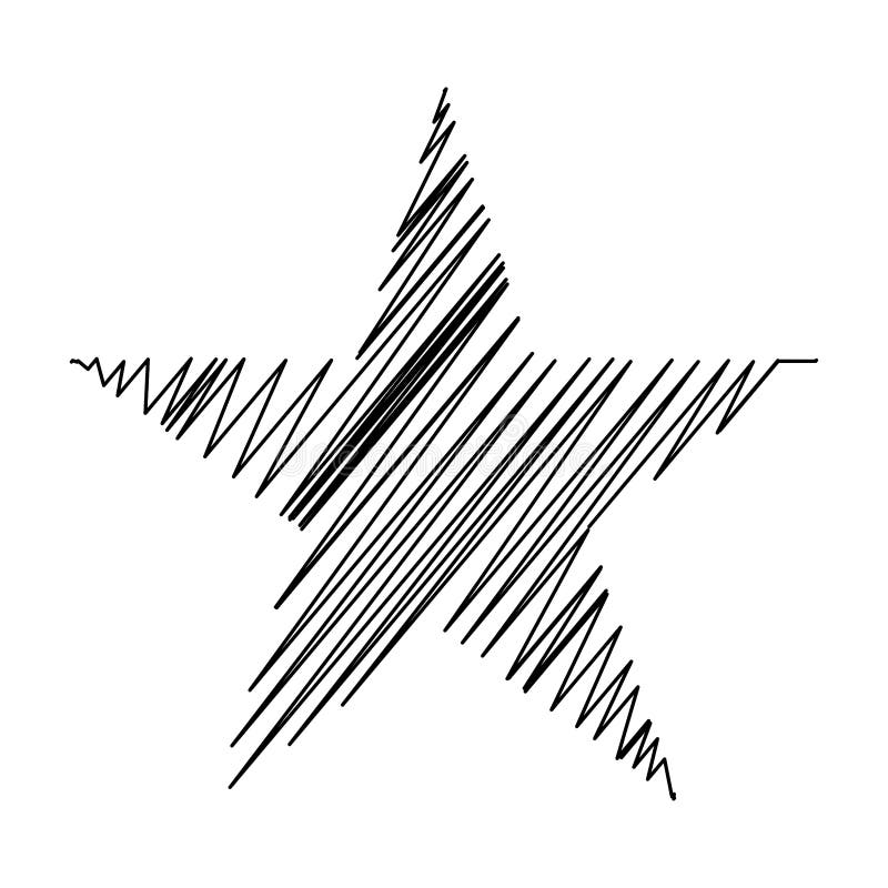 Star Wiith Scribble, Sketchy, Doodle Effect Pattern Stock Vector ...