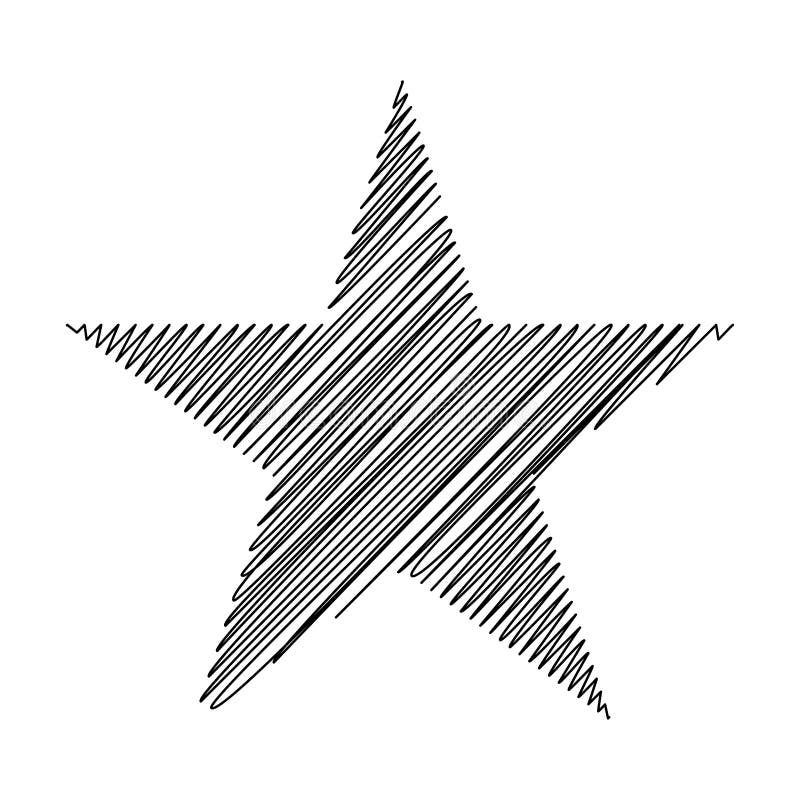 Star Wiith Scribble, Sketchy, Doodle Effect Pattern Stock Vector ...