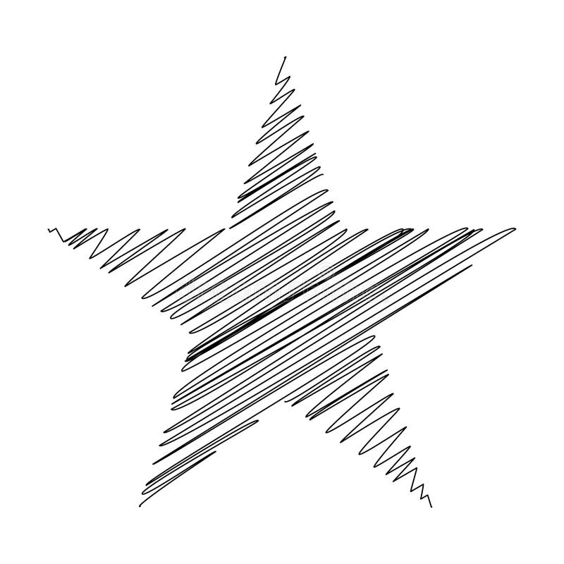 Star Wiith Scribble, Sketchy, Doodle Effect Pattern Stock Vector ...