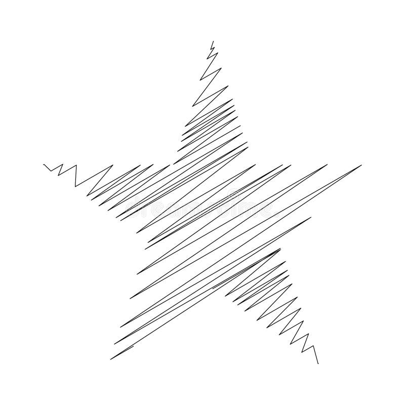 Star Wiith Scribble, Sketchy, Doodle Effect Pattern Stock Vector ...