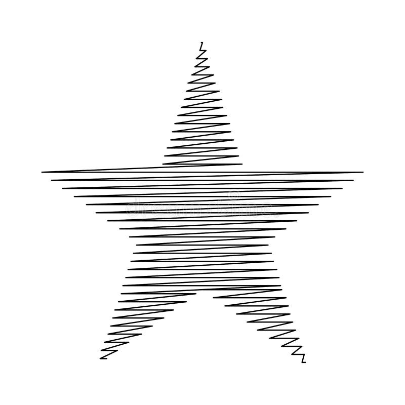 Star Wiith Scribble, Sketchy, Doodle Effect Pattern Stock Vector ...