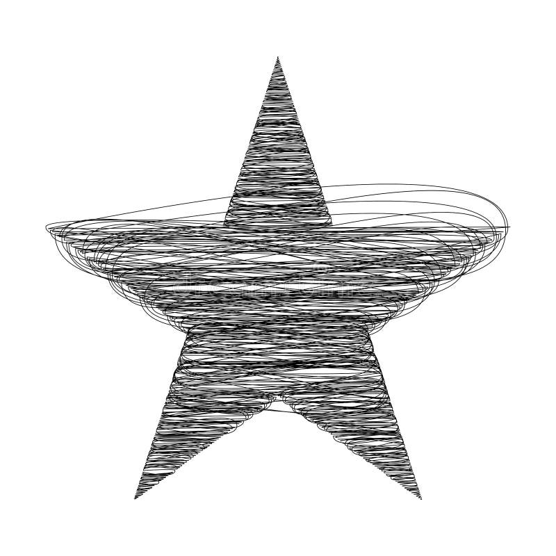 Star Wiith Scribble, Sketchy, Doodle Effect Pattern Stock Vector ...