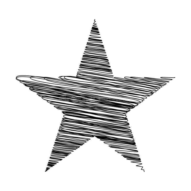 Star Wiith Scribble, Sketchy, Doodle Effect Pattern Stock Vector ...