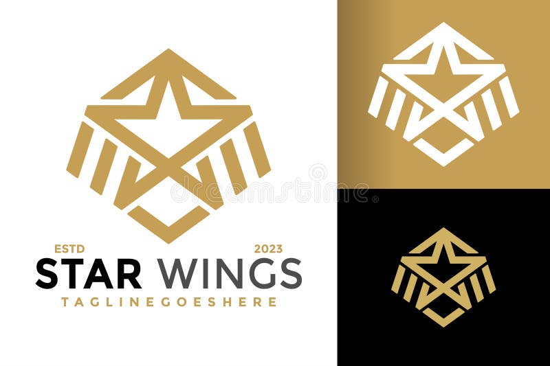 Star Wings Logo Design Vector Symbol Icon Illustration Stock Vector ...