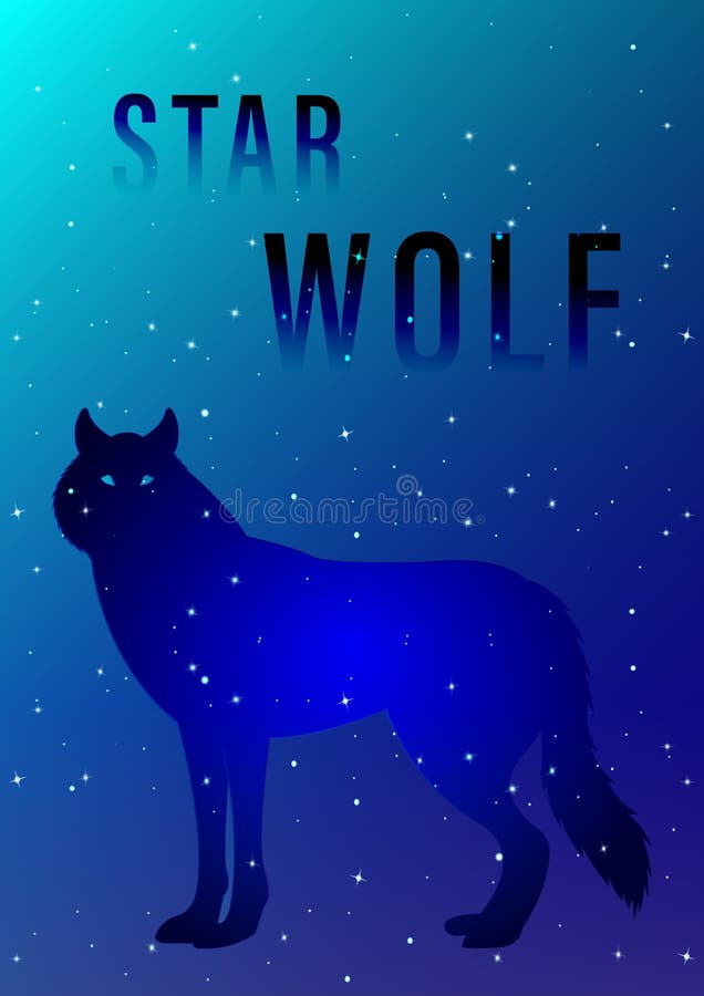 Star Wolf, Silhouette Against the Starry Sky Stock Vector ...