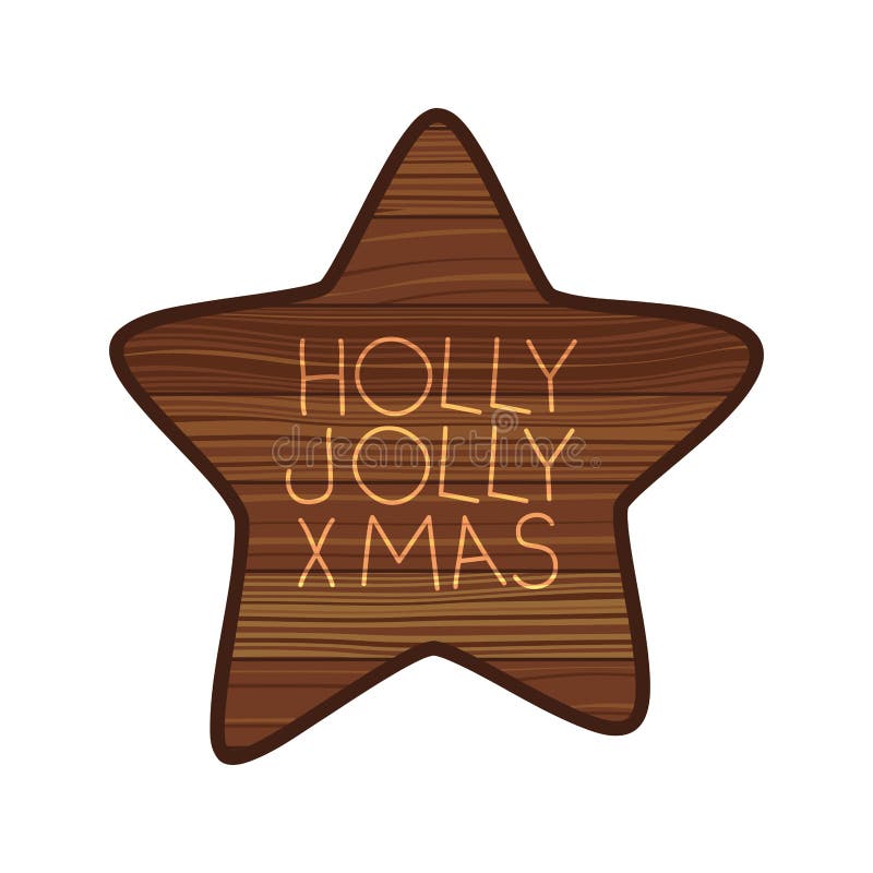Star on Wooden with Christmas Message Stock Vector - Illustration of ...