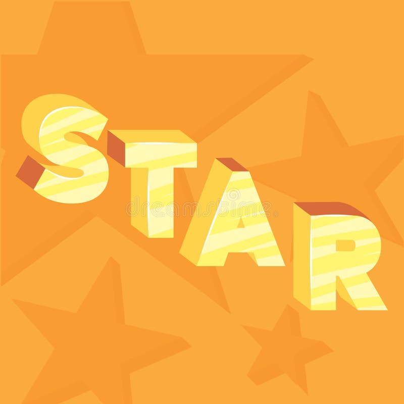 Star Word with Orange Burst. Vector Stock Vector - Illustration of ...