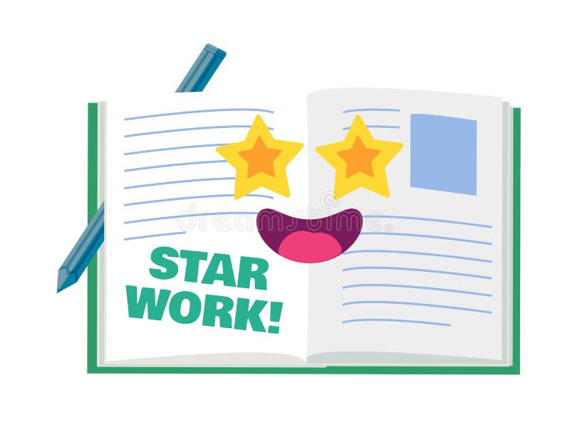 Star Work Teacher Reward Sticker, School Award Stock Illustration ...