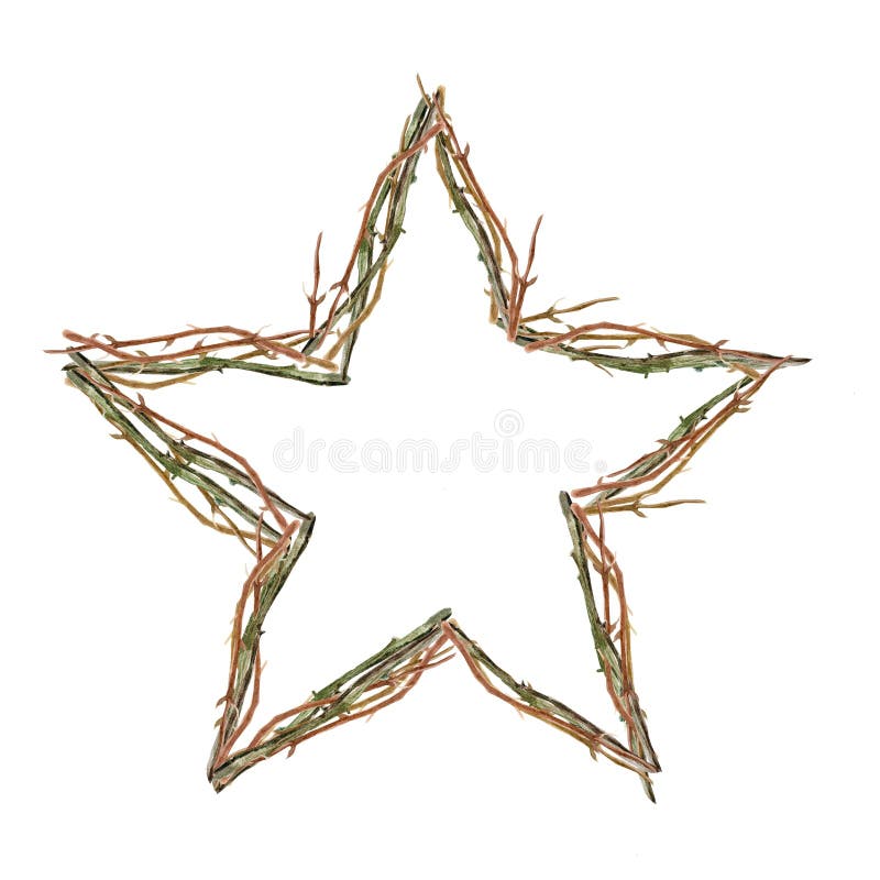 Star Wreath of Tree Branches Illustration Border Frame Stock ...