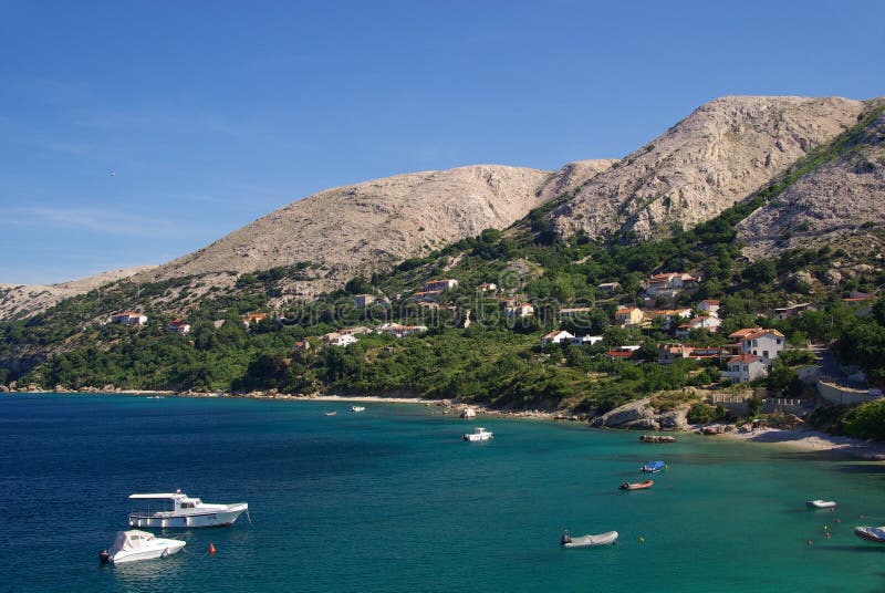 Stara Baska stock image. Image of harbor, water, gulf - 49227455