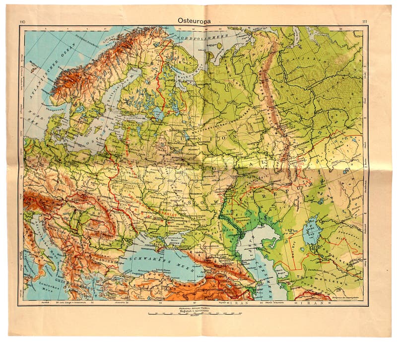 Stara Mapa Europy Z Lat 30. XX Wieku Zdjęcie Stock - Obraz złożonej z ...