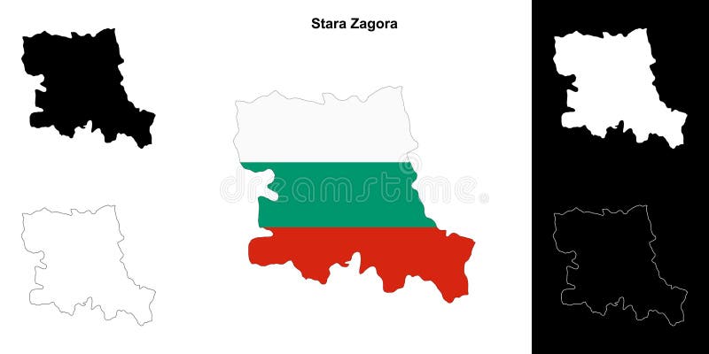 Stara Zagora outline map stock vector. Illustration of stara - 323754956