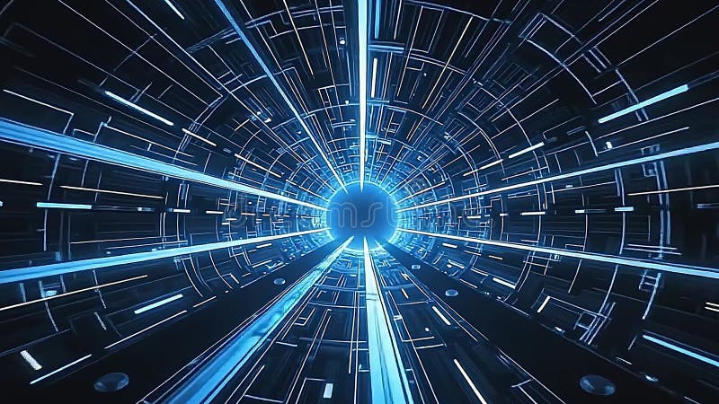 Starburst Dramatic Beam Lines Beam Outward from Digital Tunnel ...