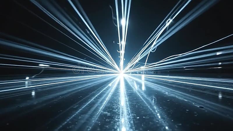 Starburst Dramatic Beam Lines Sweep Across Mirror Surface Generative AI ...