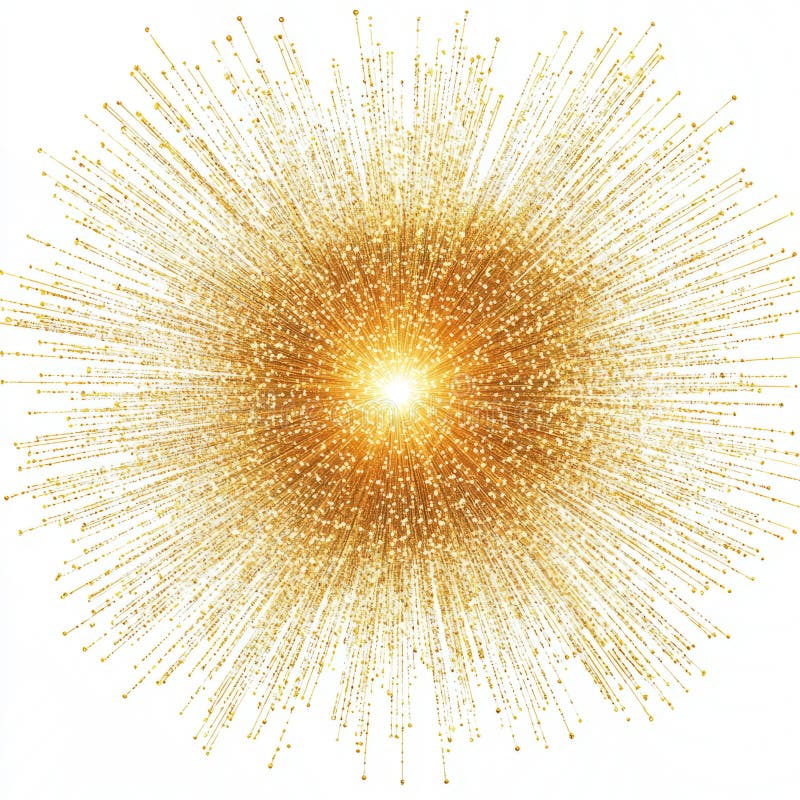 Starburst Effect with Shimmering Golden Rays, Isolated Stock Image ...