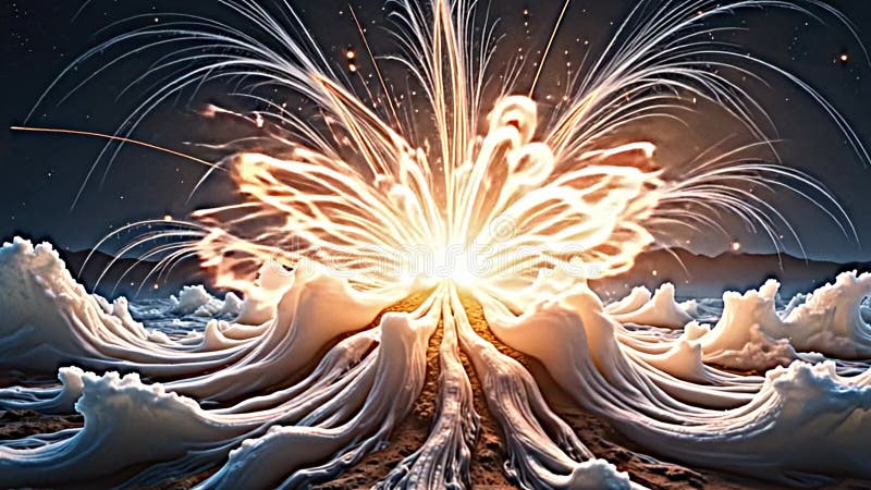 The Starburst Explosion Radiates Dynamic Light Motion, Generative AI ...