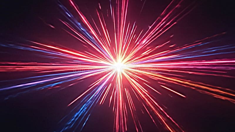 A Starburst Graphic Glows Energetically, Spreading Colorful Generative ...