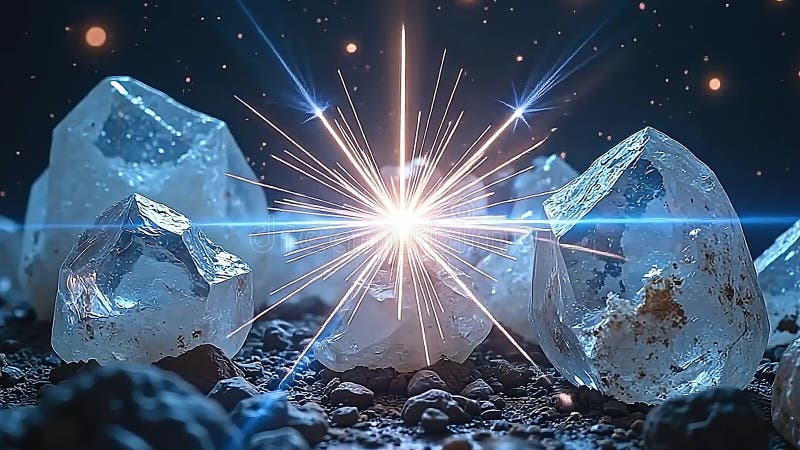 Starburst High-energy Beam Effect Moving through Crystal Generative AI ...