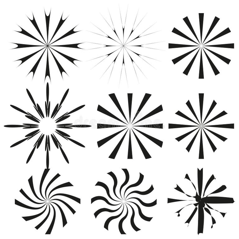 Starburst Icon Set. Radiant Spike Variants. Abstract Explosion Vector ...