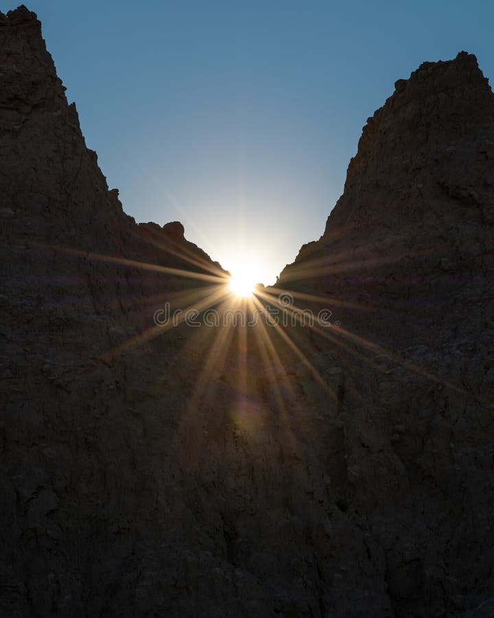 Starburst Images Against the Sharp Hills at Norbeck Pass Stock Photo ...