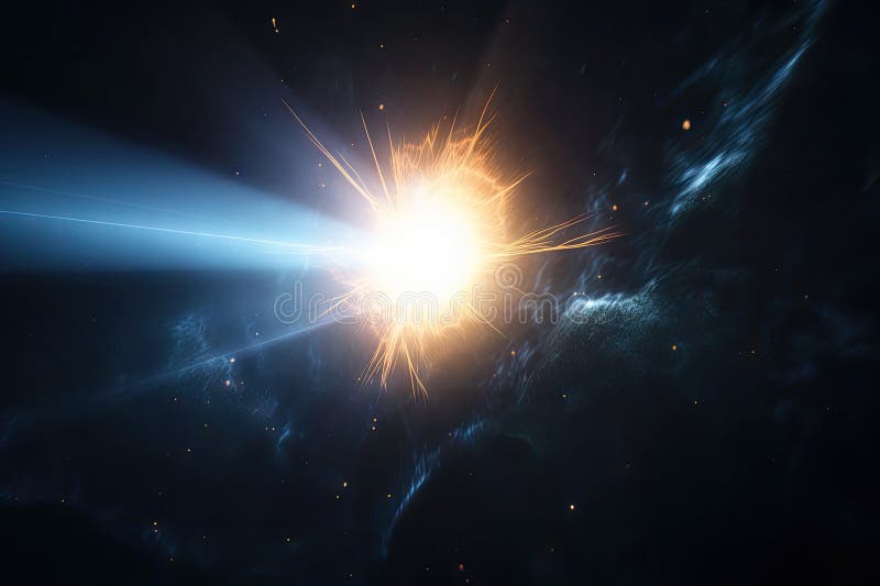 A Starburst of Light with the Birth of a New Star in the Universe Stock ...