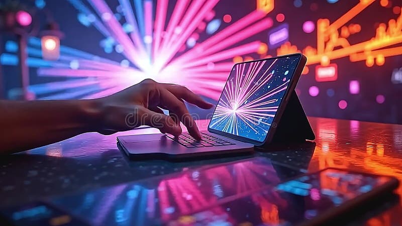 Starburst Modern Color Overlay Swiping through Full-screen Generative ...