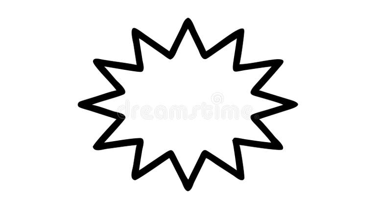 Starburst Outline Icon Dynamic Shape for Emphasis Highlight or ...